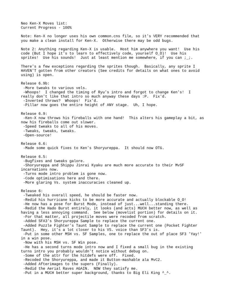 Move List | PDF