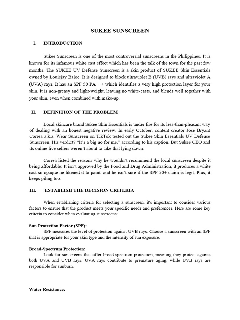 SUKEE SUNSCREEN | PDF
