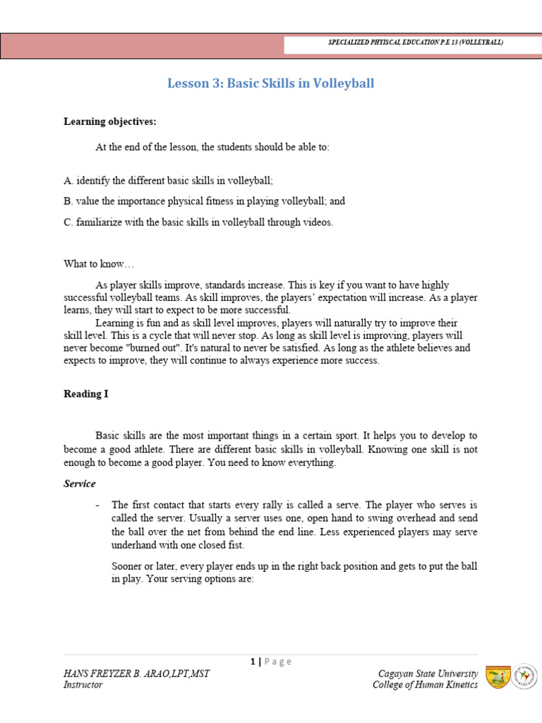 Volleyball Basics for Beginners | PDF | Volleyball | Sports