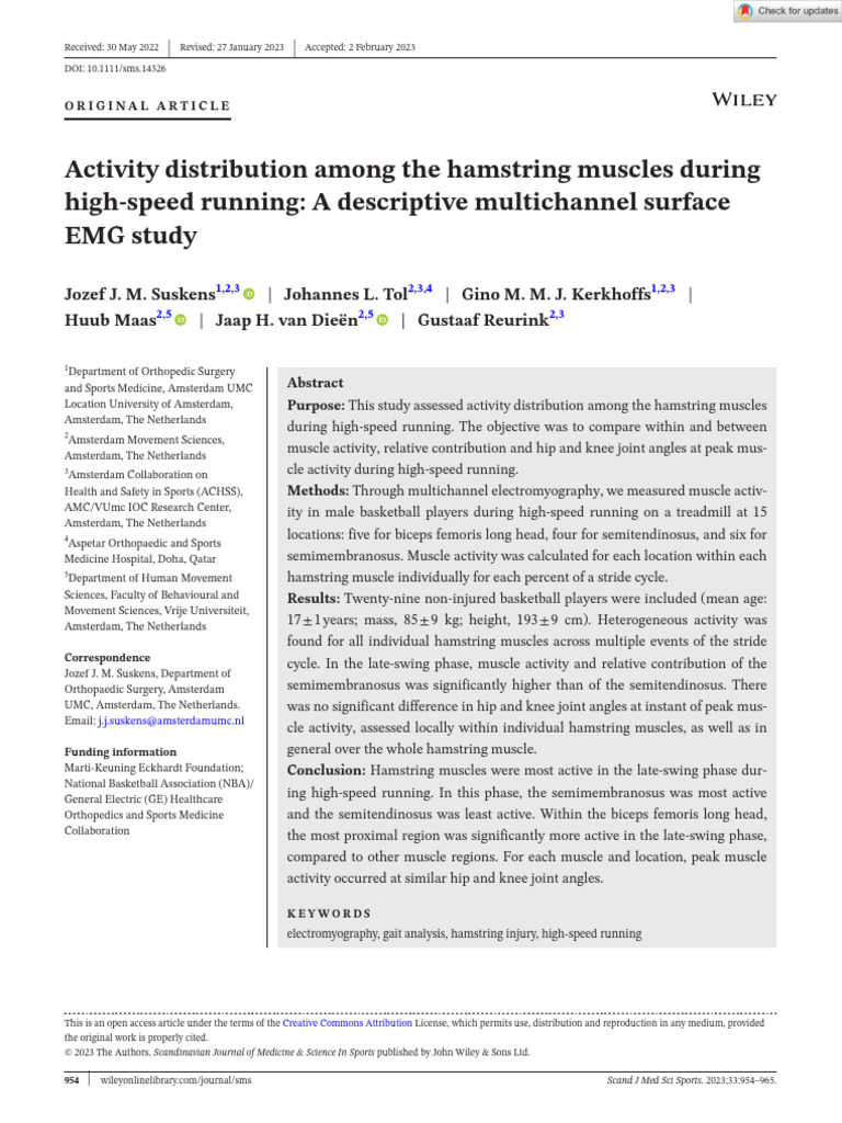 Scandinavian Med Sci Sports - 2023 - Suskens - Activity distribution ...