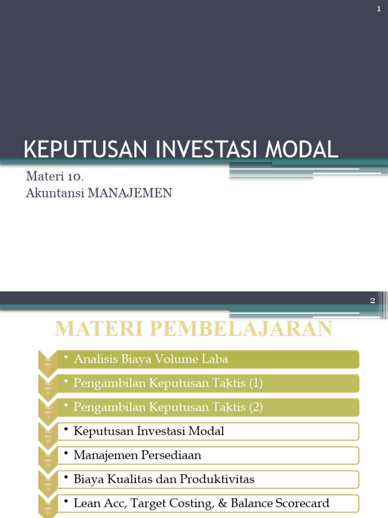 Keputusan Investasi Modal dan Analisis NPV | PDF