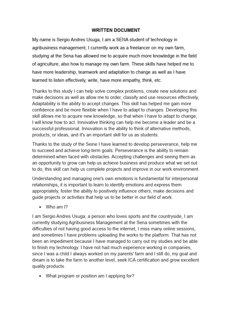 Evidencia GA7-240202501-AA1-EV01. Documento Escrito. | PDF