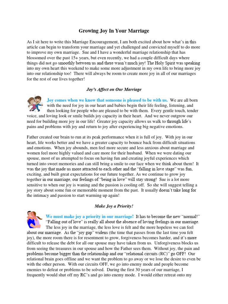 Growing Joy in Your Marriage | PDF | Marriage | Love