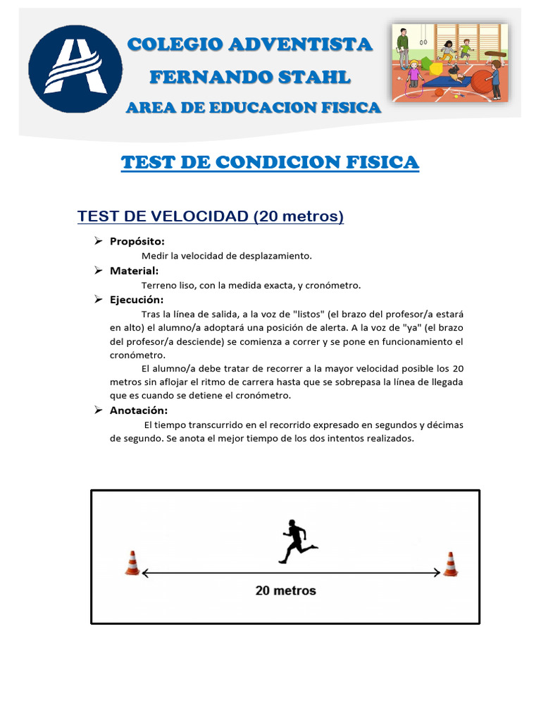 Test de Condicion Fisica | PDF | Flexibilidad (anatomía)