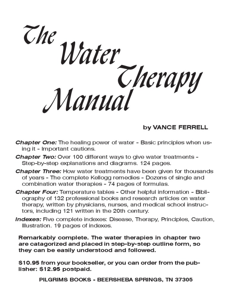 Water Therapy Manual: by Vance Ferrell | PDF | Blood | Red Blood Cell