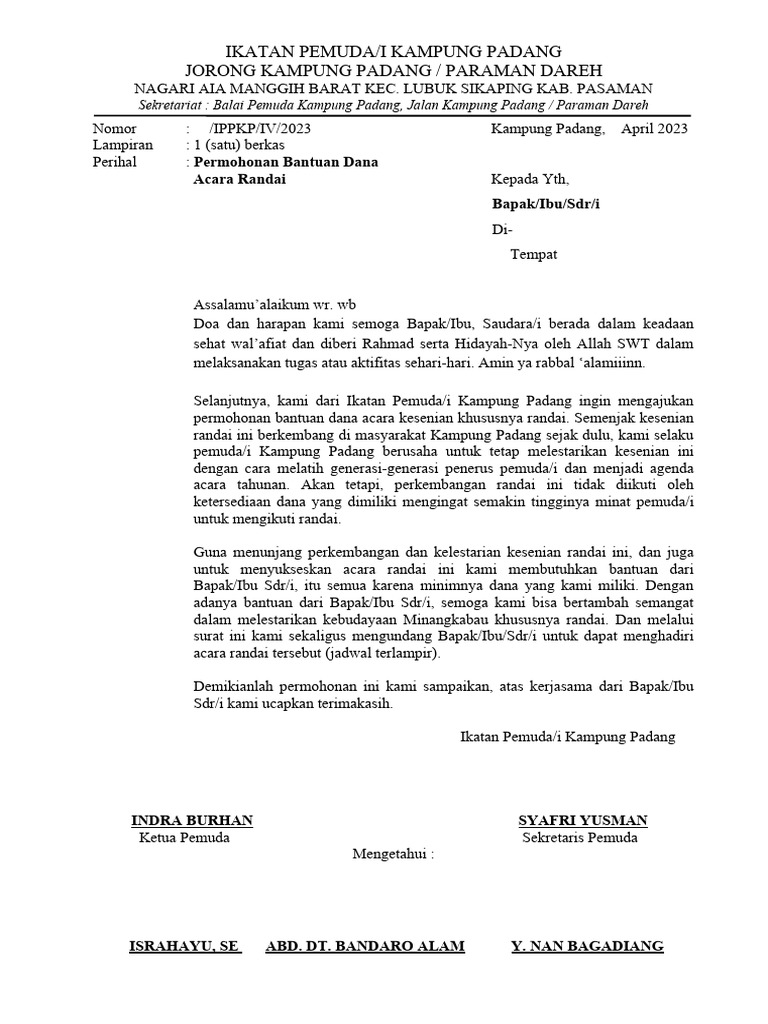 Proposal Randai 2023 | PDF