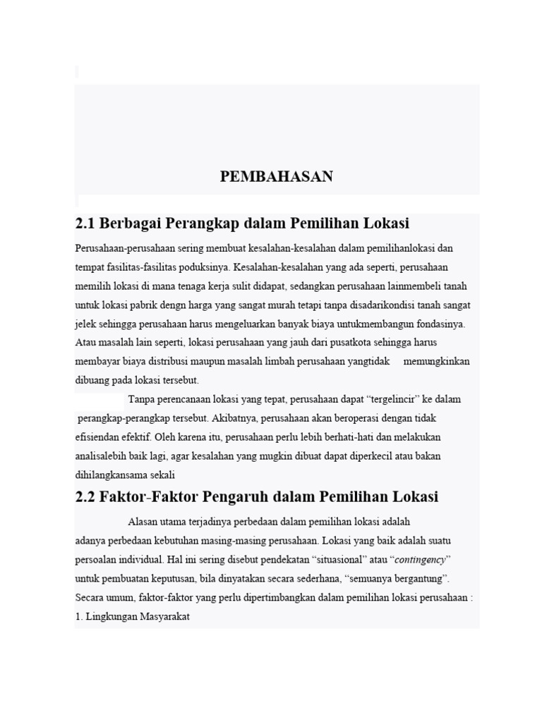 Strategi Lokasi | PDF | Bisnis | Pengelolaan Keuangan & Uang