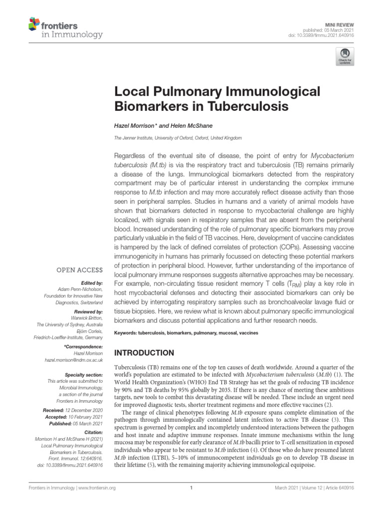 Jurnal TB | Download Free PDF | Tuberculosis | Immune System