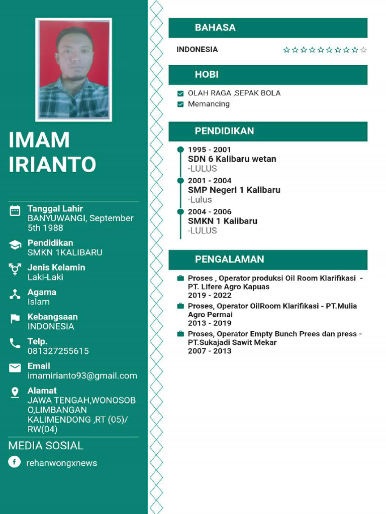 CV Imam Irianto, 081327255615 | PDF