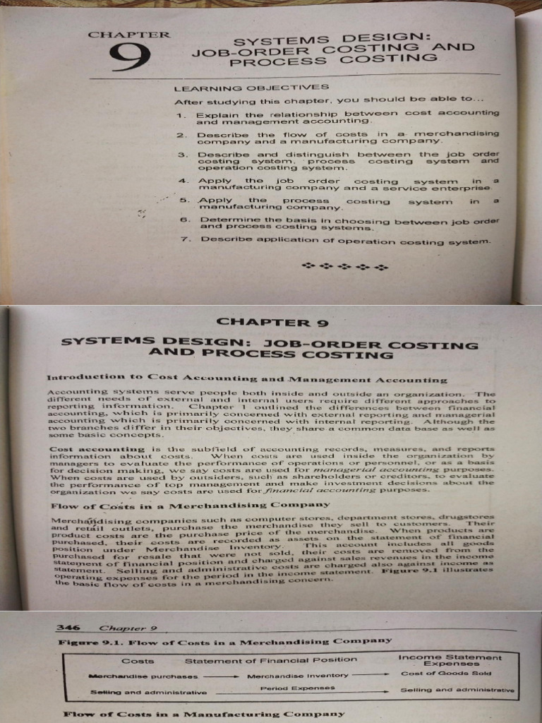 MA Chapter 9 System Design Job Order Costing and Process Costing | PDF