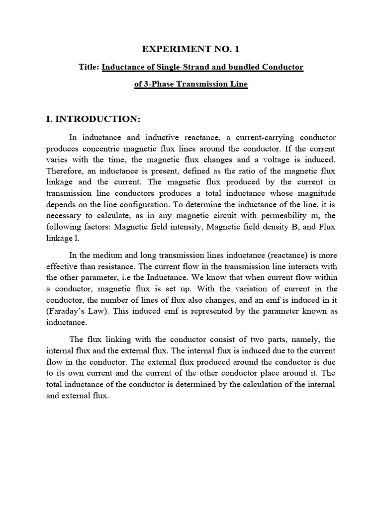 Lab Report 1 Powersystemanalysis Ocampo Pdf Inductance Magnetic Field 