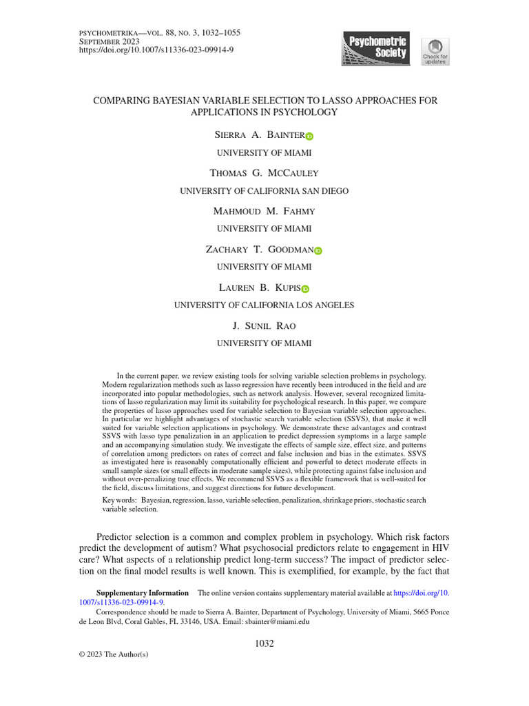 2023 Article 9914 | PDF | Linear Regression | Cross Validation (Statistics)