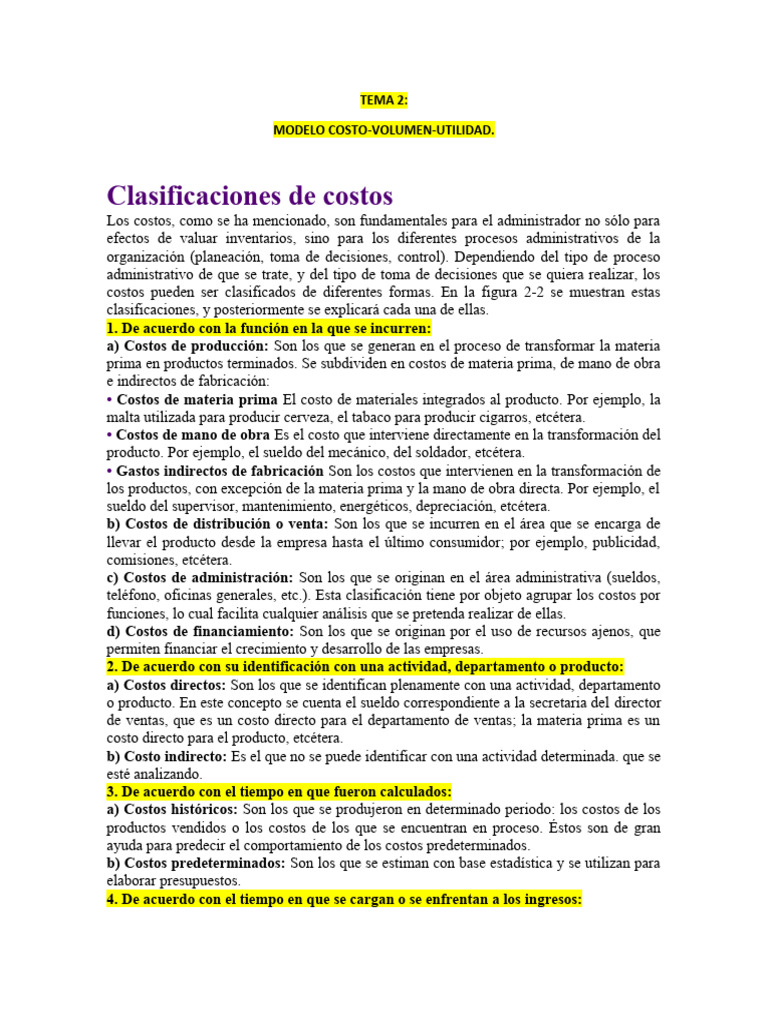 2 - 1 Clasificación de Los Costos-1 | PDF