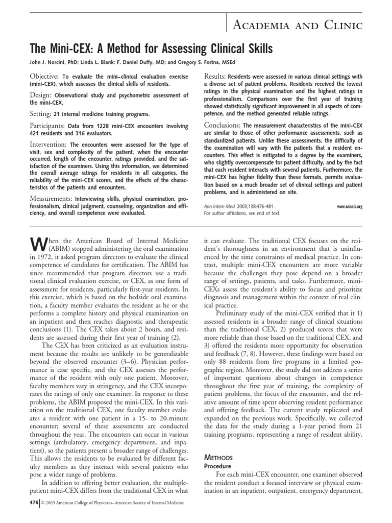 The Mini Cex | Download Free PDF | Myocardial Infarction | Heart Failure
