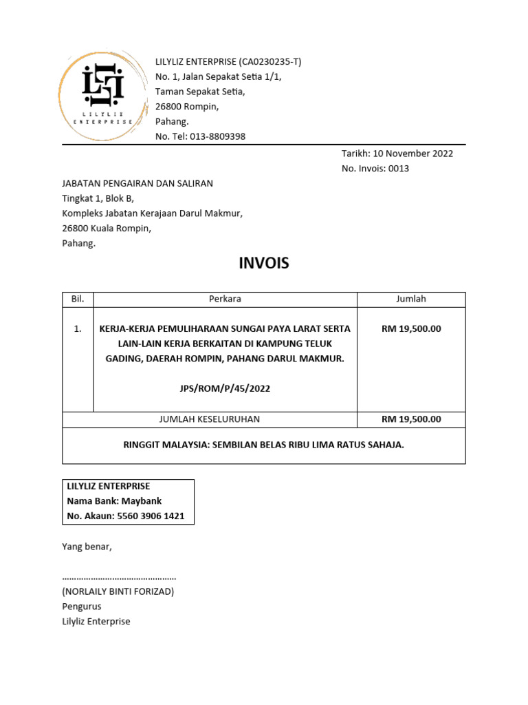 Invois Projek | PDF