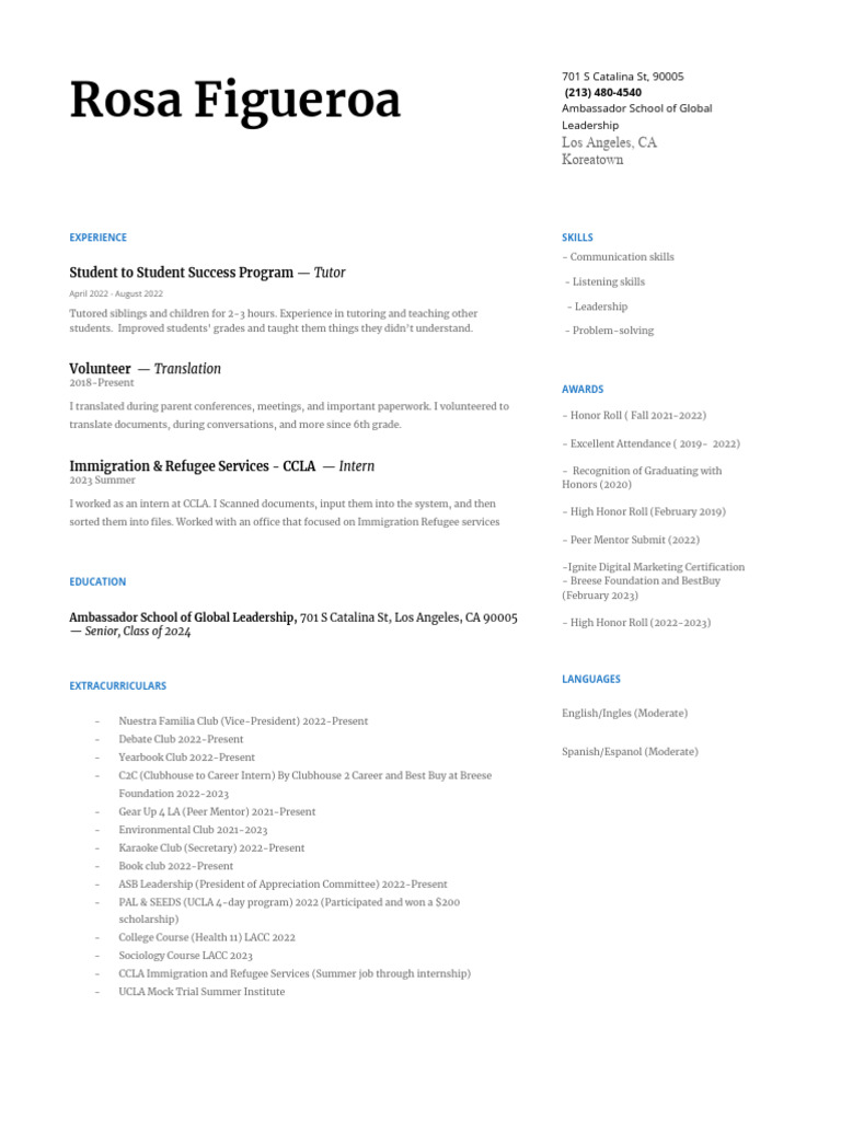 Rosa Figueroa Resume | PDF