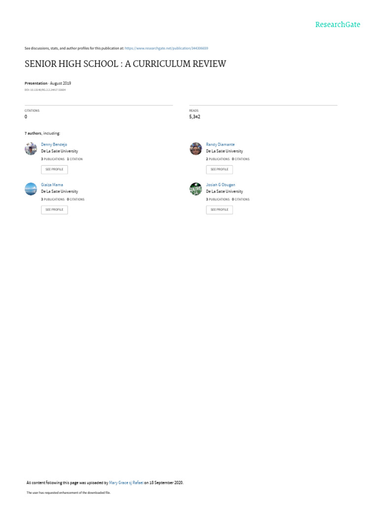 Shscurriculum Review | PDF | Curriculum | Teachers