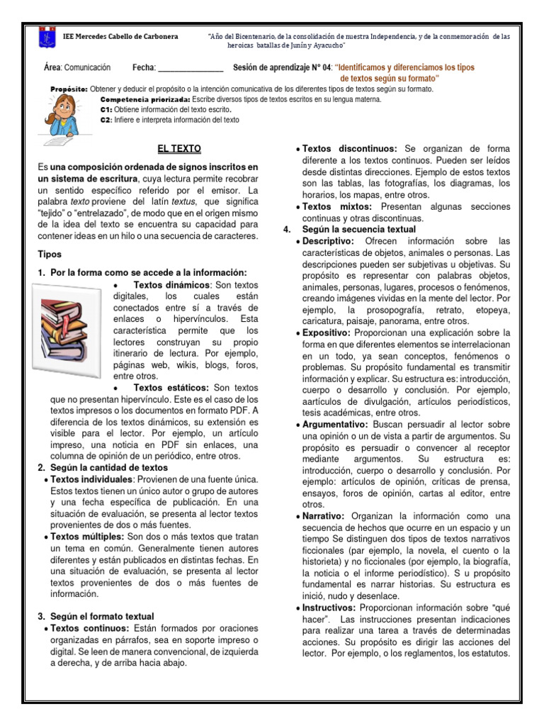 TIPOS Y FORMATOS DE TEXTOS | PDF | Crema