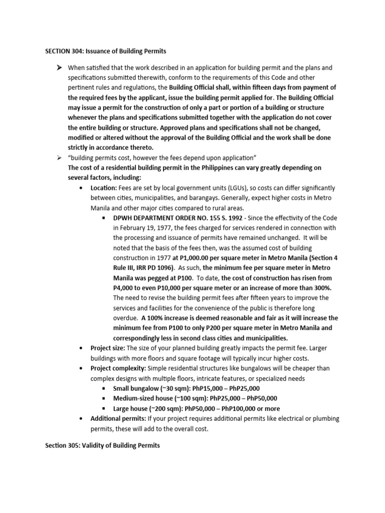 Permits Fees and Validation | PDF