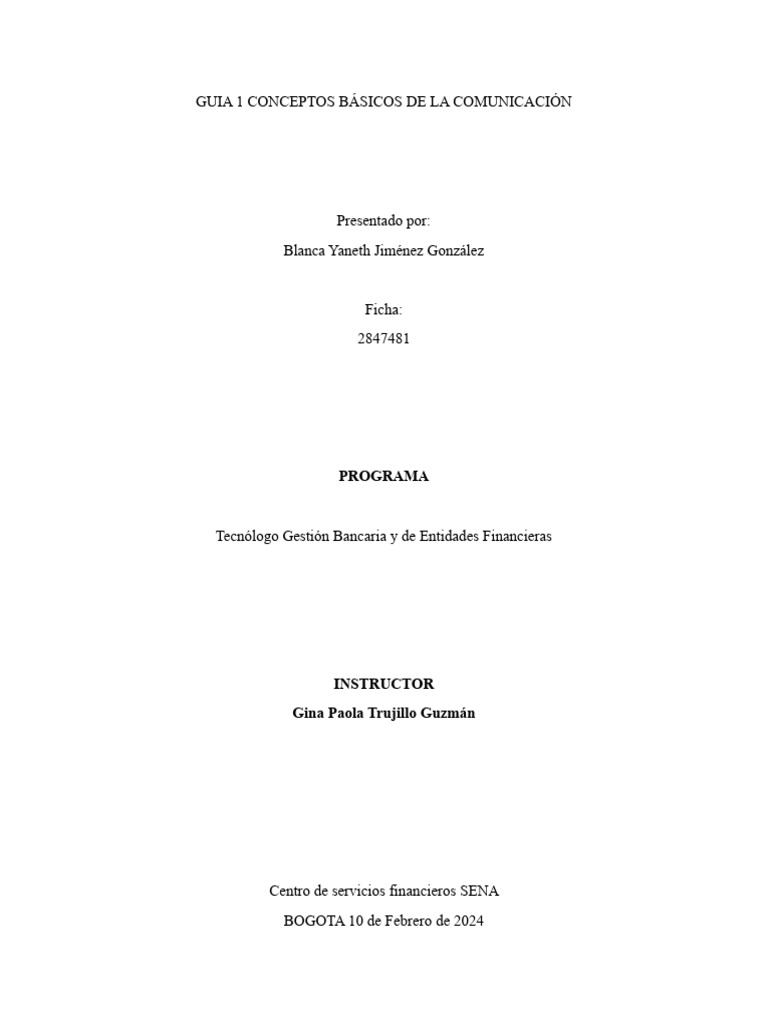 Guia 1 Conceptos Básicos de La Comunicación .. | PDF