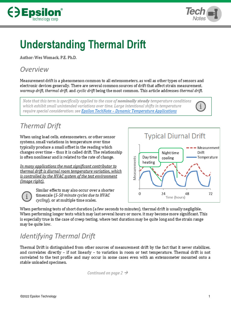 Epsilon TechNote Understanding Thermal Drift | PDF | Temperature ...