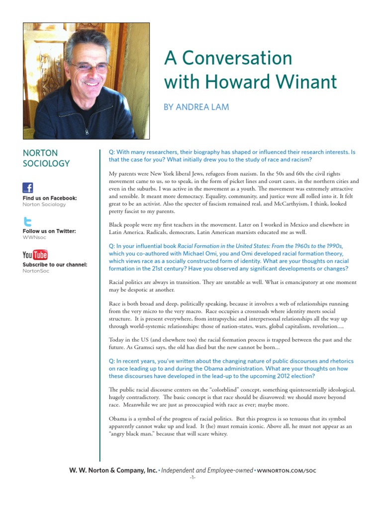 Howard Winant Interview | PDF | Race (Human Categorization) | Racism