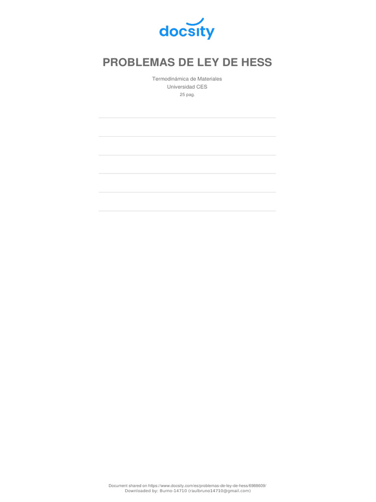 Docsity Problemas de Ley de Hess | PDF