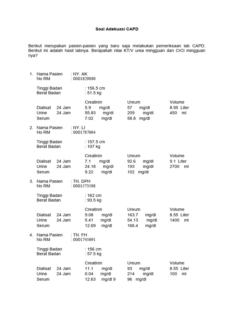 Soal Adekuasi CAPD Kel 10 | PDF