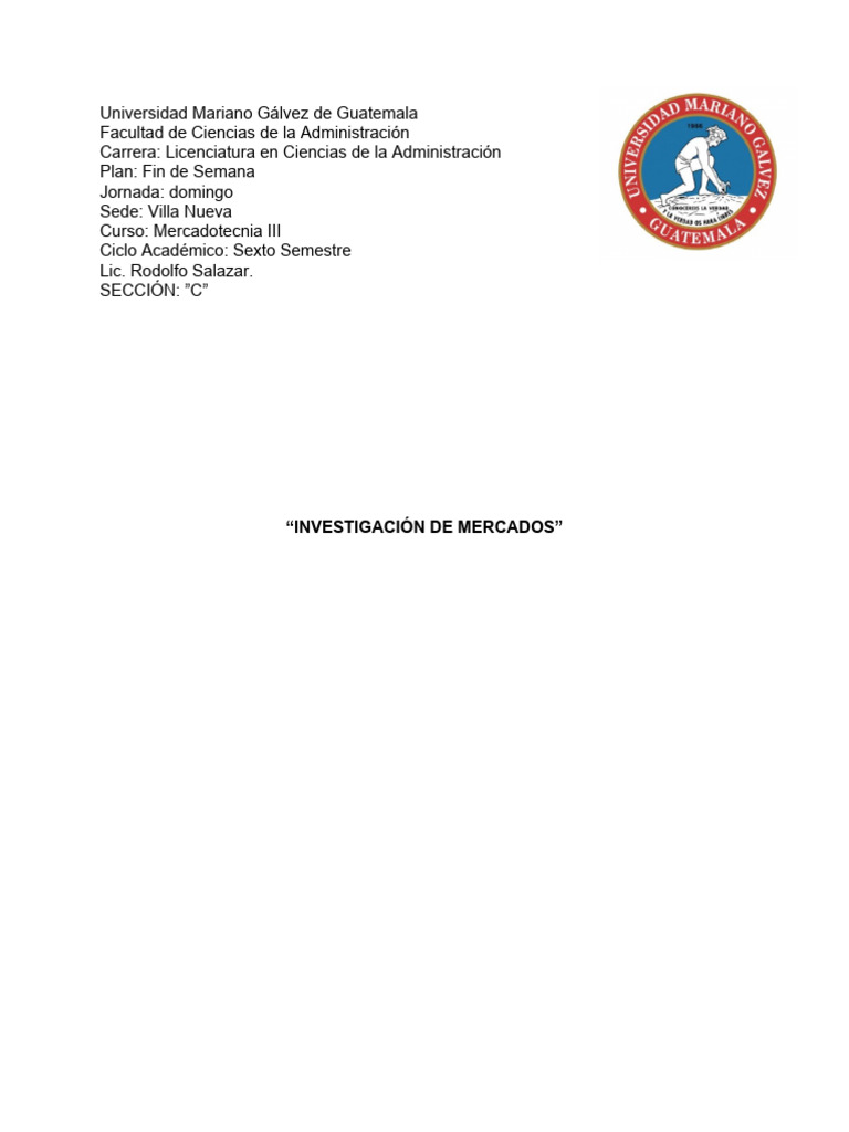 Investigación de Mercados | PDF | Investigación de mercado | Marketing