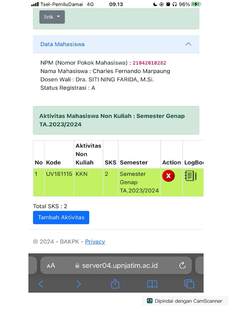 Bukti Pendaftaran KKN Di Siamik - Charles Fernando Marpaung ...
