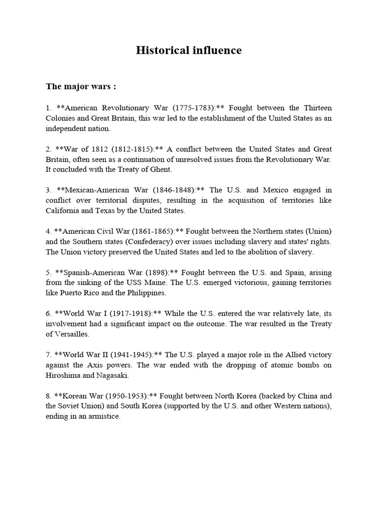 Historical Influence | PDF | The United States | Gulf War