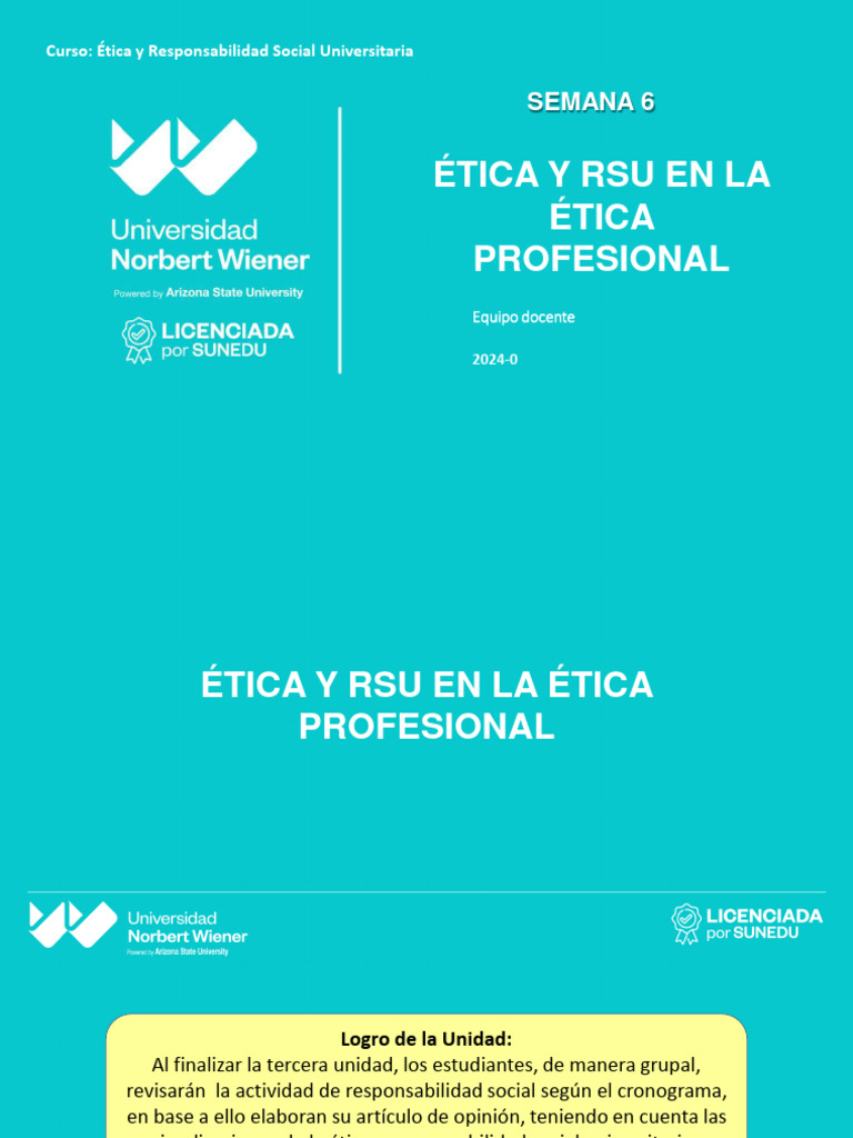Semana 6 - ASU. Ética y Responsabilidad Social en La Ética Profesional - Responsabilidad Social ...