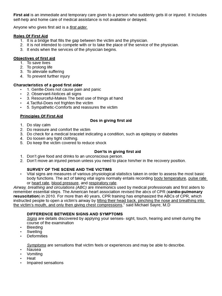 First Aid Lecture Grade 9 Third Quarter | PDF | First Aid | Pulse
