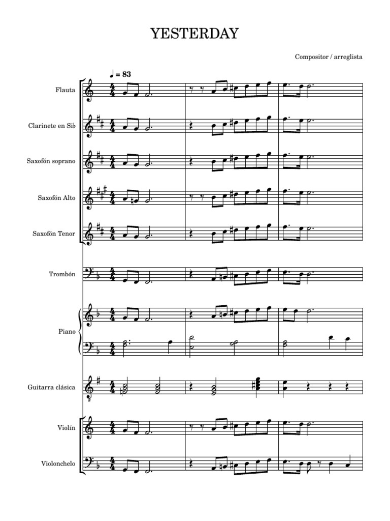 Yesterday | PDF | Singing | Vocal Music