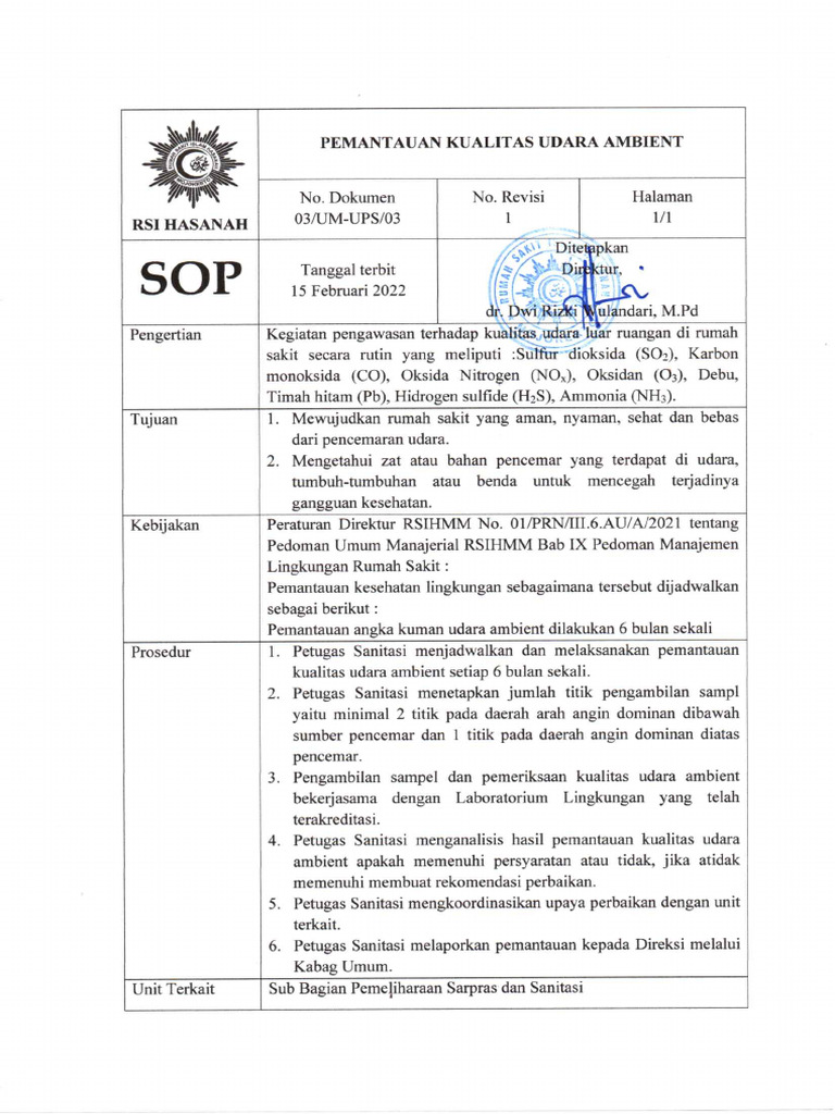 Pemantauan Kualitas Udara Ambient | PDF