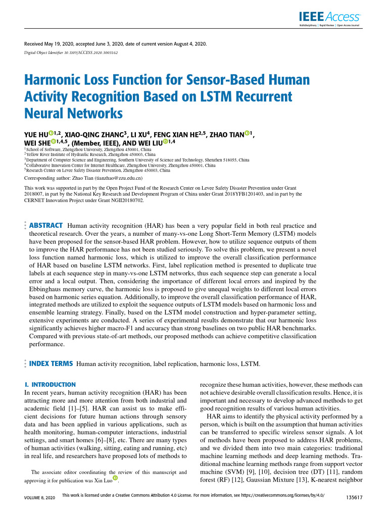 Harmonic Loss Function For Sensor-Based Human Acti | PDF | Artificial Neural Network | Deep Learning
