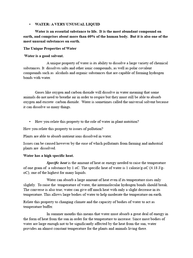 WATER | PDF | Water | Liquids