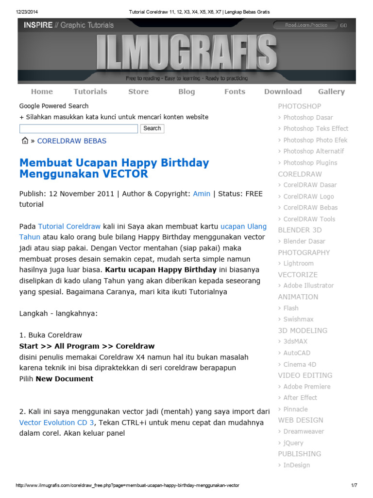 Membuat Ucapan Happy Birthday Menggunakan Vector | PDF