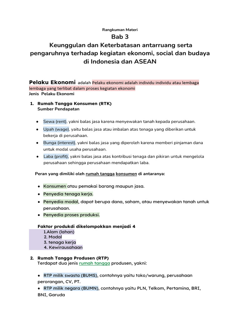RANGKUMAN MATERI BAB 3 Keunggulan Dan Keterbatasan SDA-1 | PDF