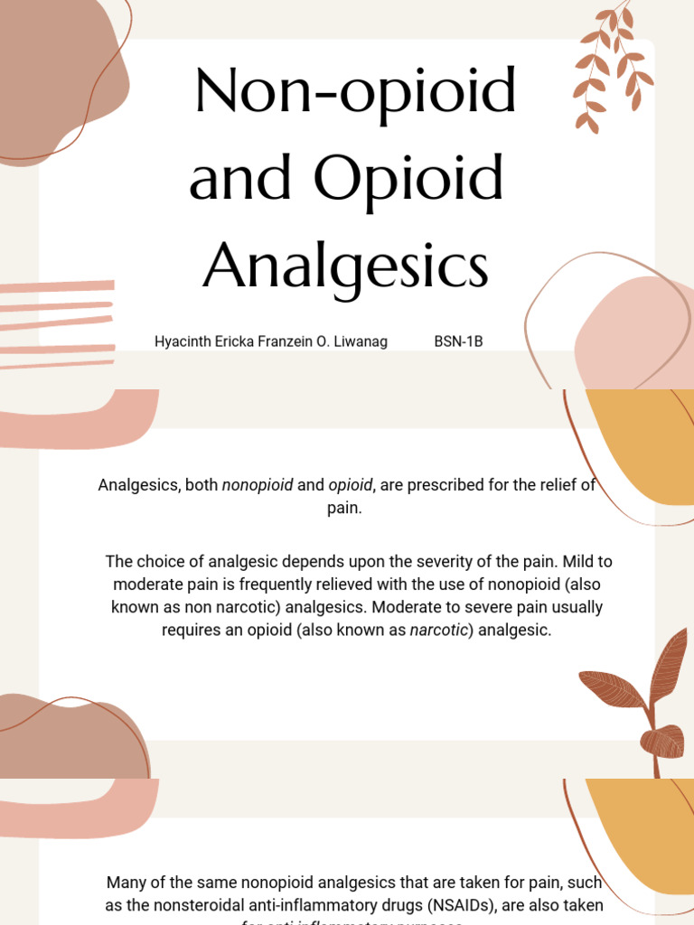 Non Opioid And Opioid Analgesics Pdf