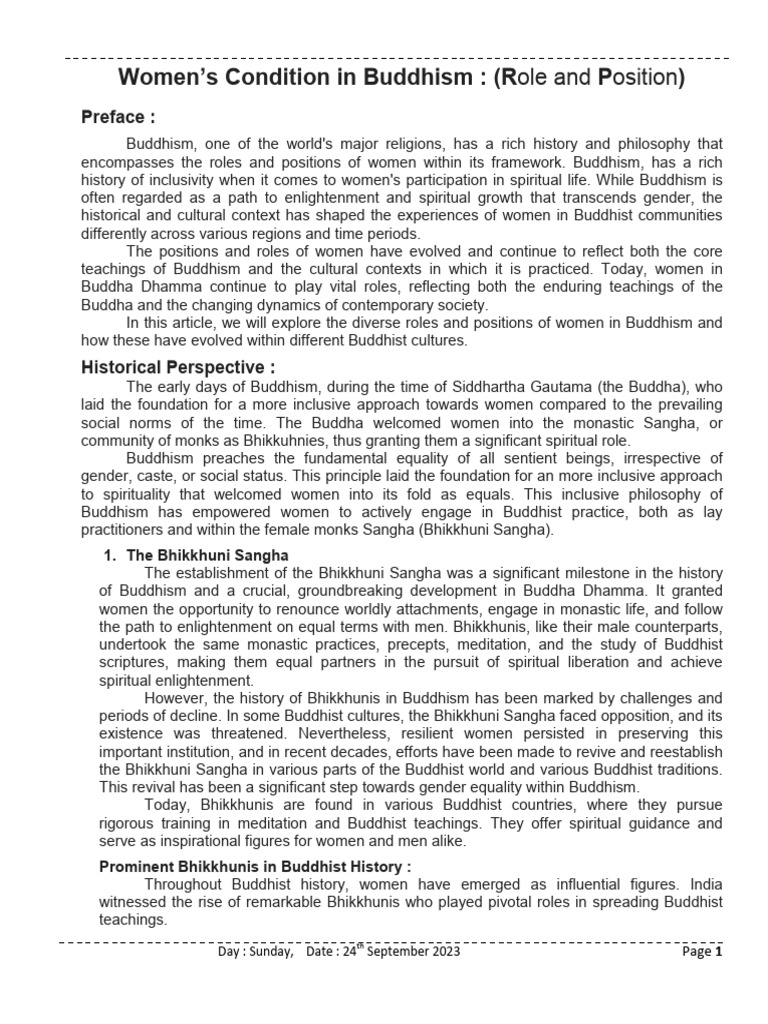 Women and Buddhism - Empowerment, Equality, and Enlightenment | PDF ...