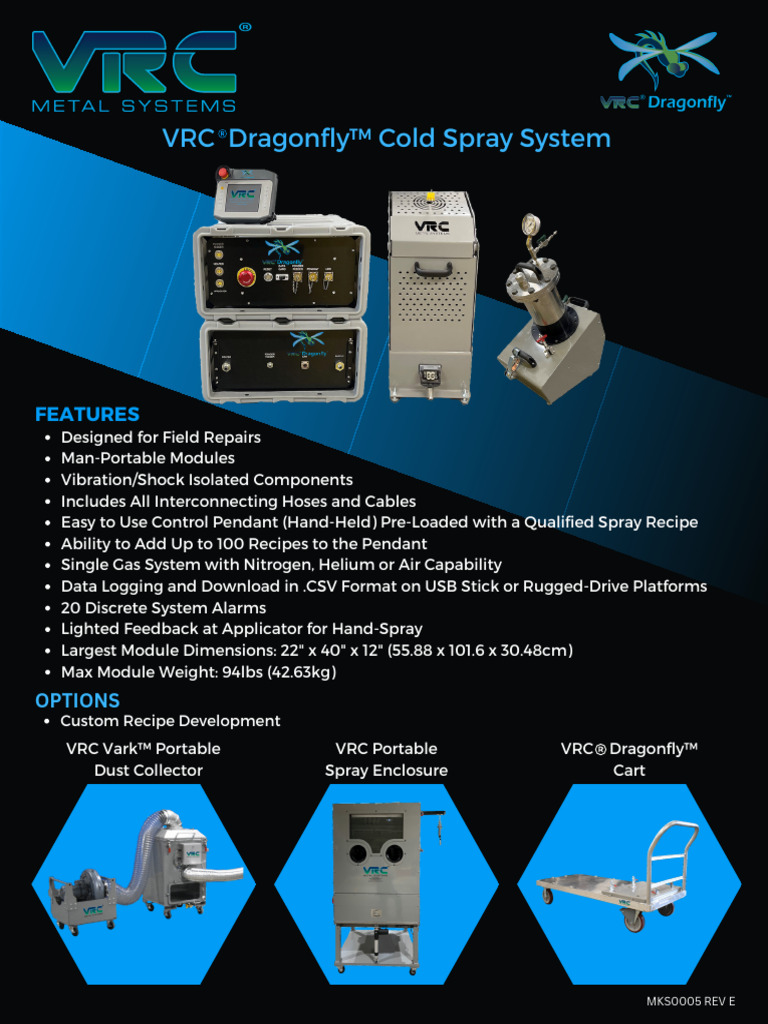 VRC Dragonfly Cold Spray System Brochure 03-09-2023 | PDF