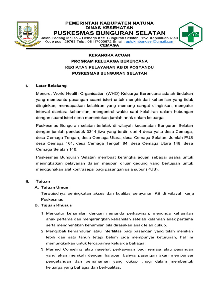 Kak Pelayanan KB Di Posyandu 2022 | PDF | Kesehatan Holistik