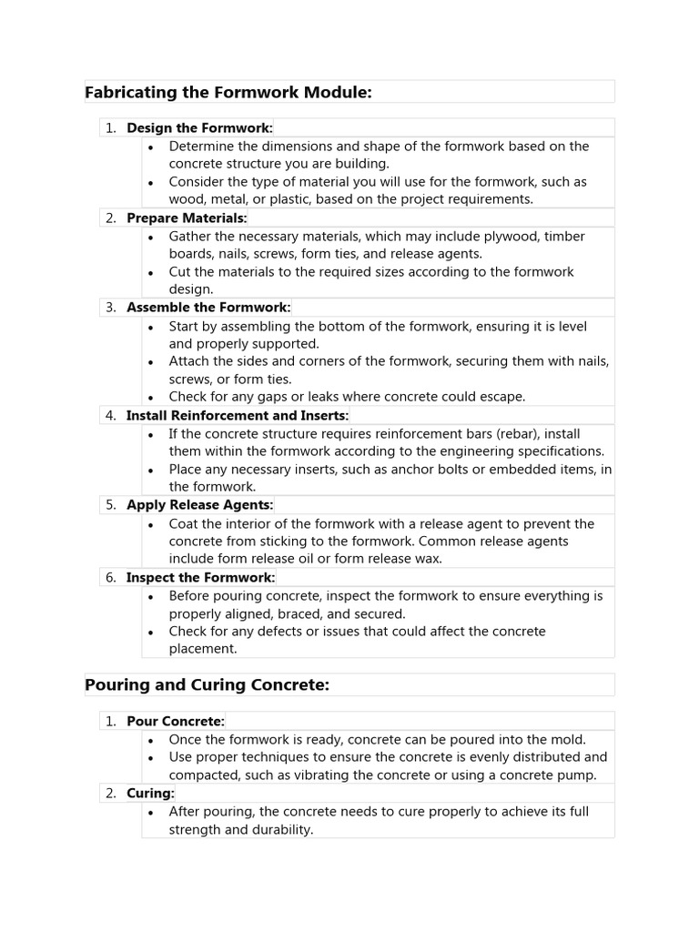Fabricating and Strip Form Works | PDF | Concrete | Composite Material