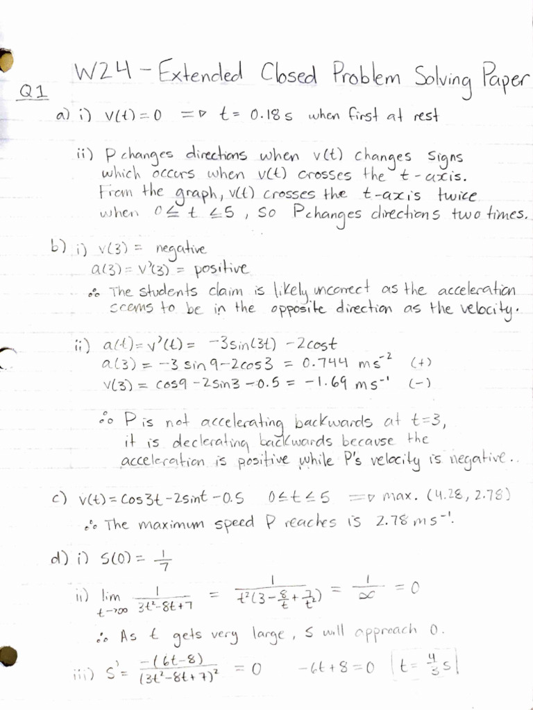 W24 Extended Closed Problem Solving Paper 3 | PDF
