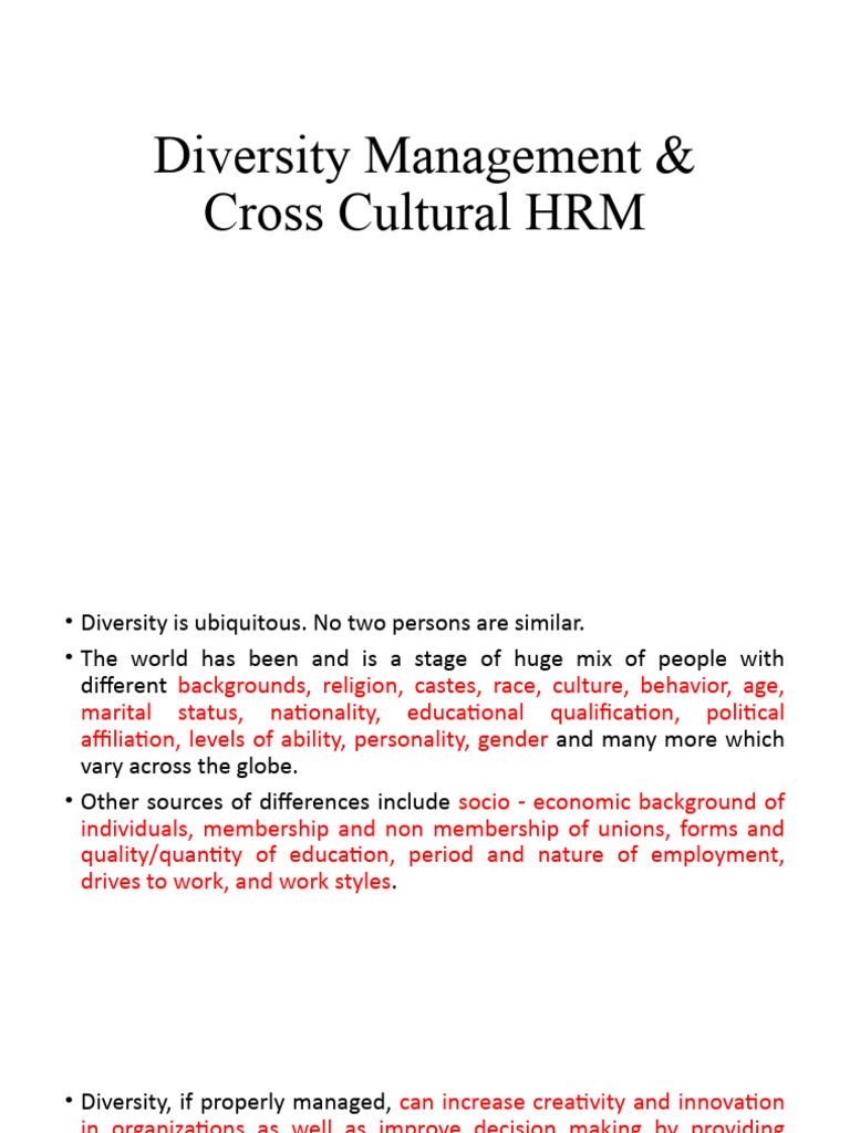 Diversity Management The Challenges & Opportunities | PDF | Human ...