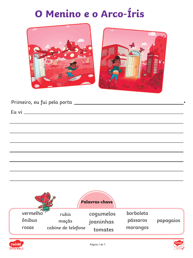 BR Ef 1667224411 o Menino e o Arco Iris Atividade Escrita - Ver - 1 | PDF