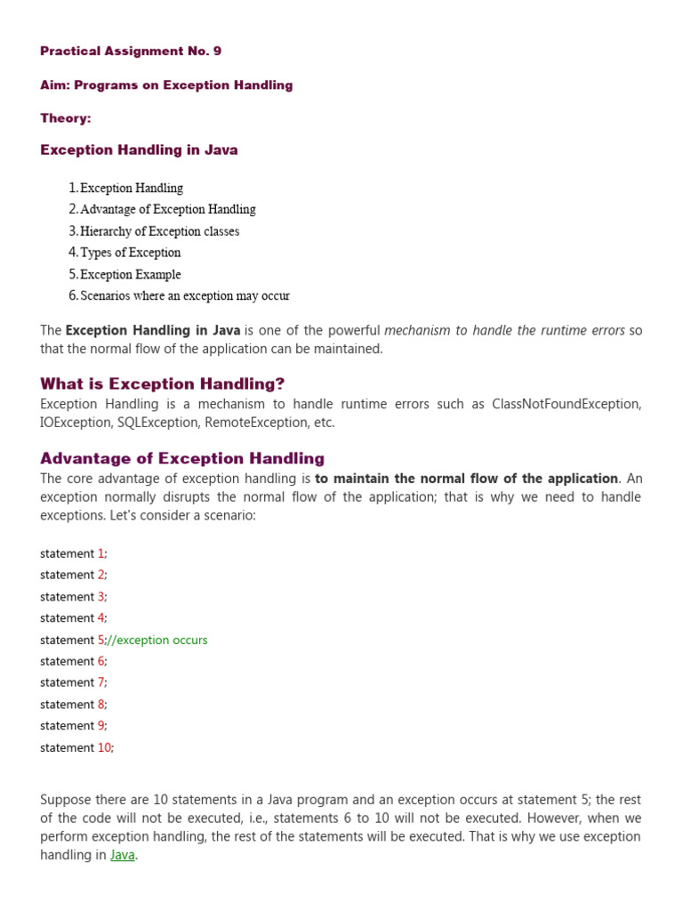PR - 9 - Exception Handling | PDF | Class (Computer Programming ... PR - 9 - Exception Handling | PDF | Class (Computer Programming ...