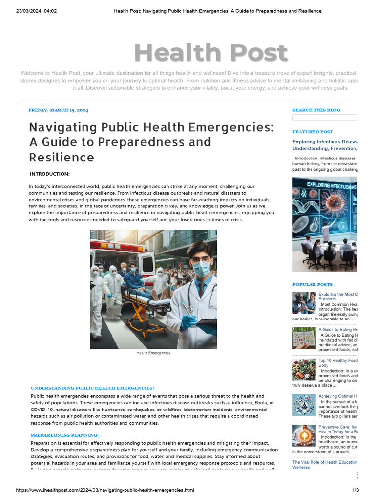 Public Health Emergency Preparedness Guide | PDF | Emergency ...