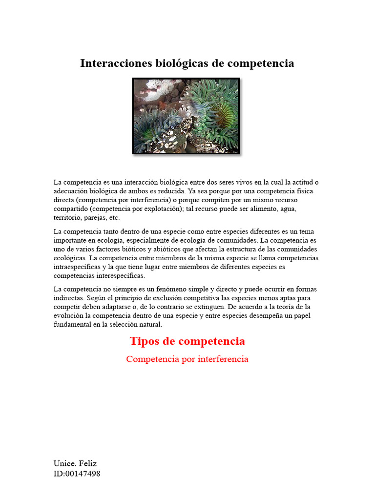Competencia Biológica en Ecología | PDF | Ciencias sociales | Ciencia y ...